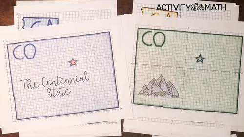 United States Coordinate Graphing Pictures BUNDLE All 50 States | TpT