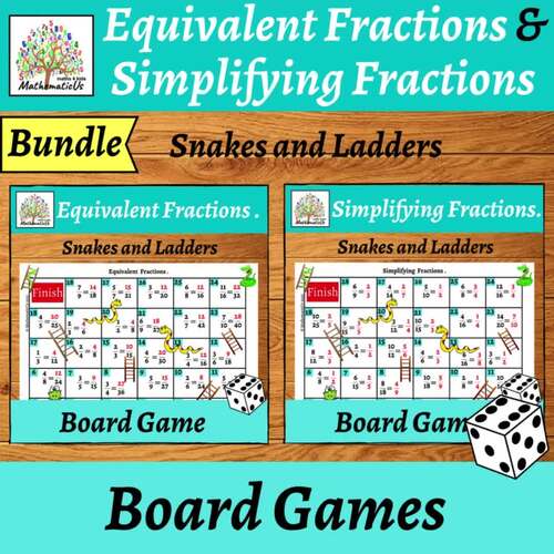 Equivalent Fractions Snakes and Ladders Maths Board Game by MathematicUs
