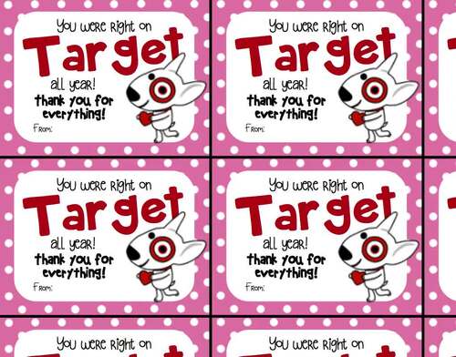 Target End of Year Appreciation Gift Tag- You were right on Target all ...