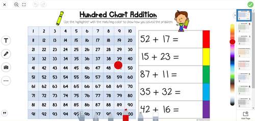 Seesaw Addition and Subtraction with a Hundreds Chart by Created by Chelsea
