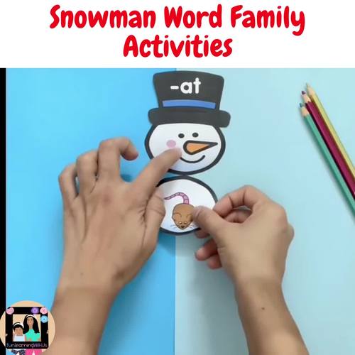 Winter Snowman Word Family Activity | Winter Short Vowel Activities
