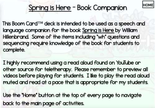 #XOXOBOOM Spring Speech Therapy Language Activity Spring is Here Book ...