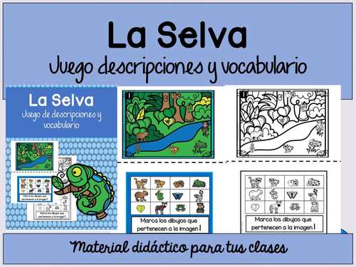 La Selva, descripciones y vocabulario - actividades- Spanish Resource
