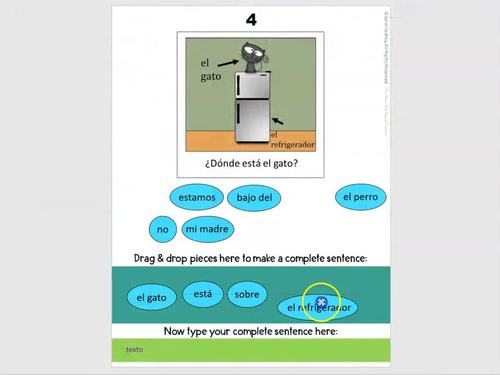 DIGITAL Spanish Sentence Structure Centers / Stations: Prepositions of ...