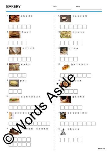 English Vocabulary Worksheets Flash Cards Crossword Word Search Anagram ...