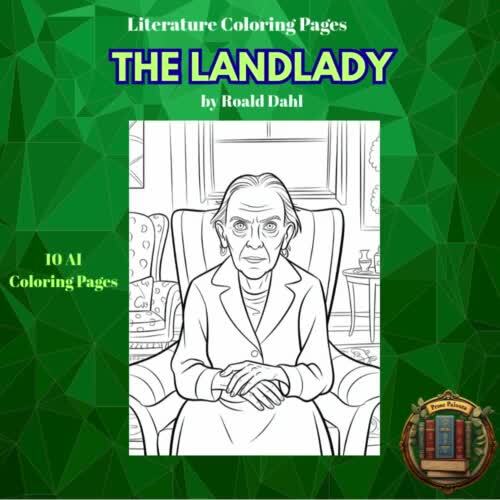 THE LANDLADY by Roald Dahl - AI ELA Literature Coloring Pages by Prose ...