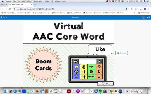 Like Core Word of the Week AAC Boom Cards™ by Michelle's Communication ...
