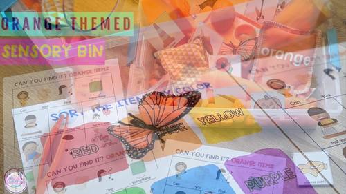 Orange Themed Sensory Bin: Speech Therapy Activity by The Dabbling Speechie