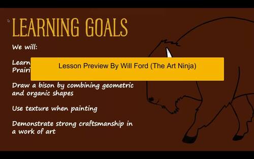 Bison on the Prairie - Art Project & Presentation by The Art Ninja