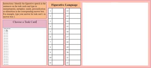 Mystery Digital Pixel Art NO PREP Task Cards - Castle Figurative Language