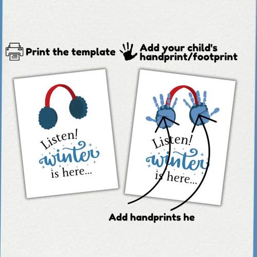 Winter Handprint Craft Template | Handprint Winter Craft | Winter Is Here
