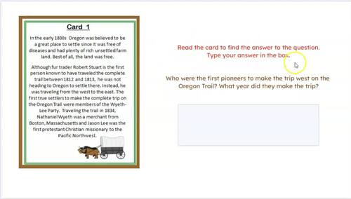 Oregon Trail Activity Scavenger Hunt with Easel Option by CarolJ Creations