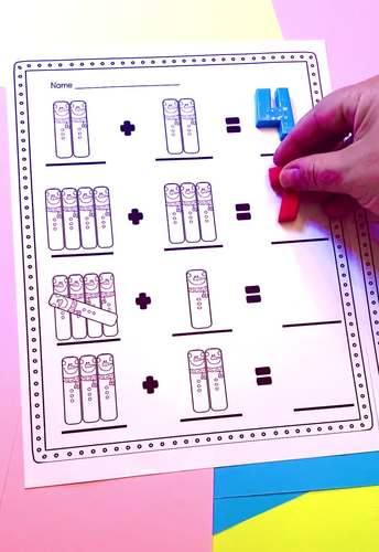 Kindergarten Number Sense Worksheets - Addition to 10 with Tally Marks