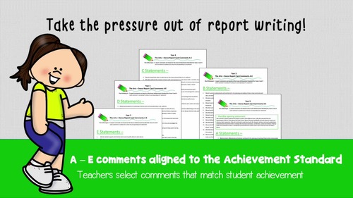 Australian Curriculum Year 3 Dance Report Card Comments by Ideacations