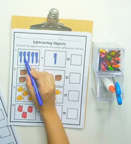 Subtraction Numbers 1-10 Worksheet by The Joy in Teaching | TPT