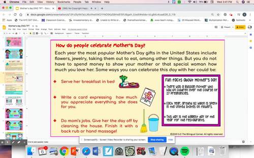 Mother's Day Reading -Google classroom-Distance learning - Activities