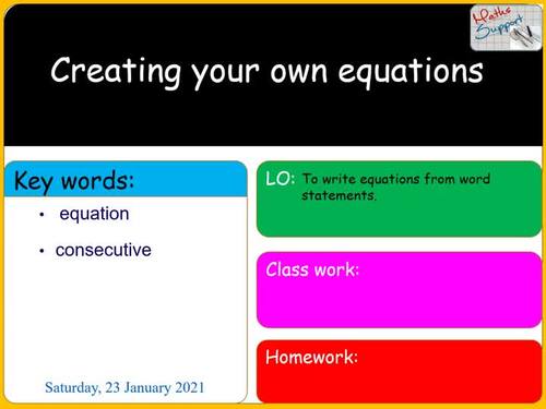 Creating equations from word problems by Maths Support Centre | TPT