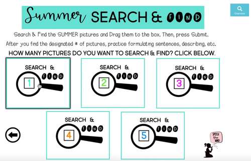 Summer Boom Cards™ Search & Find | Summer Search & Find Game Speech