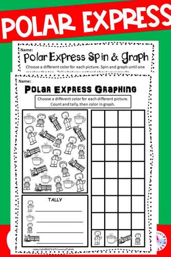 Polar Express Christmas Math Graphing Activities by Primary Piglets