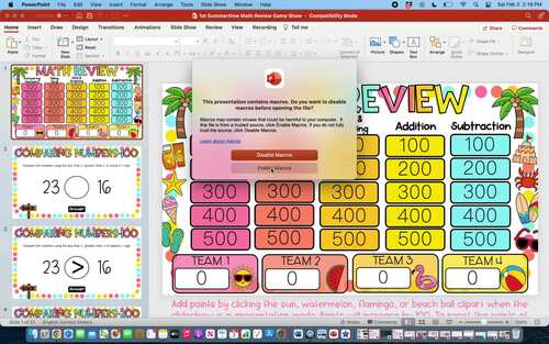 1st Grade Math End of Year Review | Game Show | Summertime Themed ...