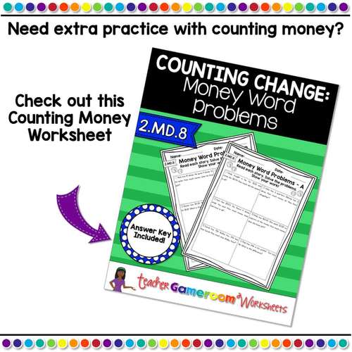 Money Word Problems - 2.MD.8 | Money Practice Worksheets | No Prep ...