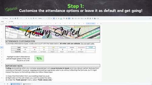 Digital Attendance Tracker Spreadsheet - Editable Excel & Google Sheets ...