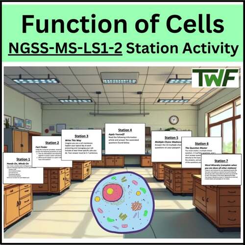 Function of Cells - Station Activity - NGSS-MS-LS1-2 by Teach With Fergy