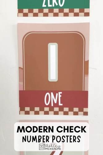 Modern Check Classroom Decor | Number Posters - Editable! by Ashley ...