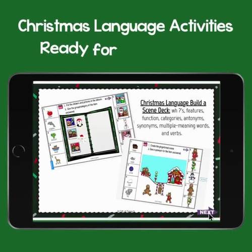 Christmas Expressive and Receptive Language Therapy Multiple Skills NO PREP