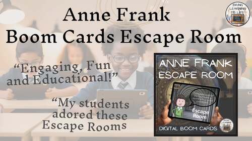Anne Frank BOOM Cards Escape Room | Digital ELA Reading Activity