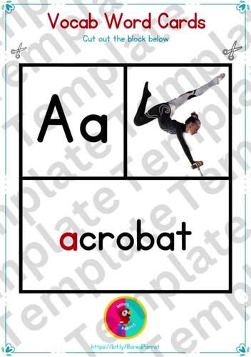 KG Vocab Cards Mega Bundle: 200+ Alphabet Words | 8 words per letter