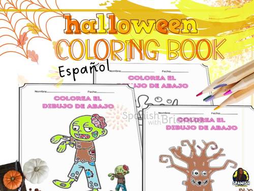 Español Halloween Coloring Spanish Busy Coloring Book Spanish Halloween ...