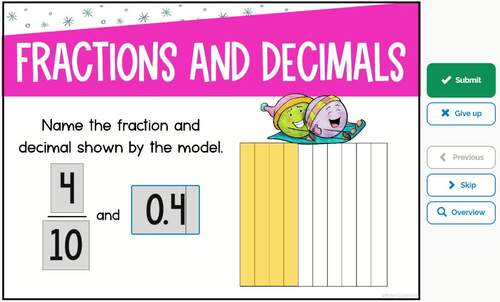 Fractions and Decimals in Tenths Boom Cards - 4th Grade Math Digital ...