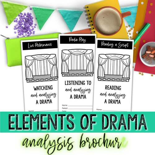 Drama Analysis Brochures - Elements of Drama Activities to Use with Any ...