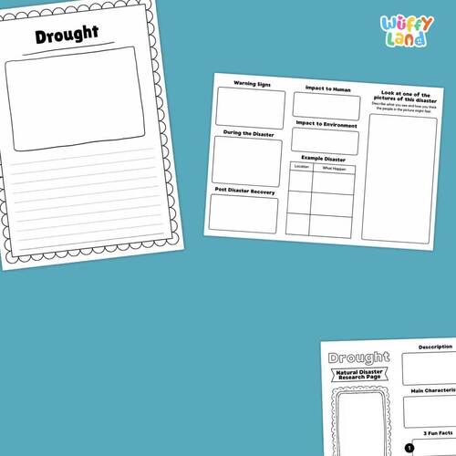 DROUGHT Natural Disaster Research Project | Earth Science Worksheets
