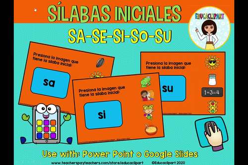 Juego Interactivo - Sílabas Iniciales con S (Power Point or Google Slides)