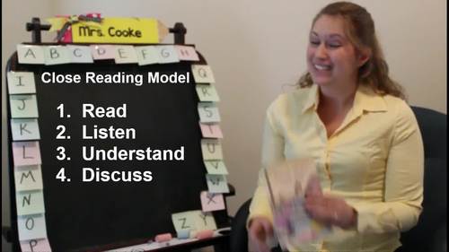 ELA Close Reading Model and Writing Mini Lesson 4 by InspiredTeacher