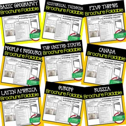 Basic Geography Activity, Basic Geography Foldable by Learned Lessons LLC