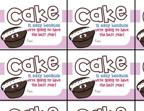 Little Debbie Chocolate Cupcakes Beginning of Year Gift Tag-Cake it easy...