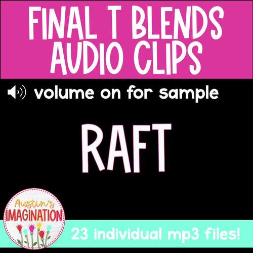 Final T Blends Audio Clips - Ending Consonants - Audio for Commercial Use