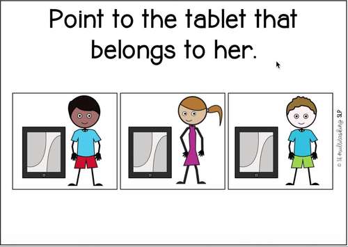 Receptive Pronouns: Field of Three | Speech Therapy | Boom Cards ...