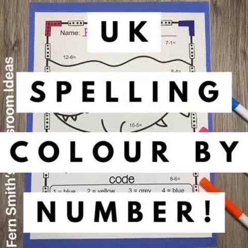 Colour By Number Ocean Animals Subtraction UK Version | TPT