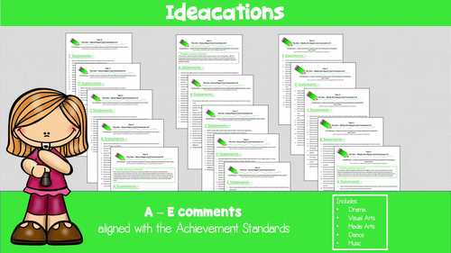 Australian Curriculum Year 3 The Arts Report Card Comments - Bundle Pack