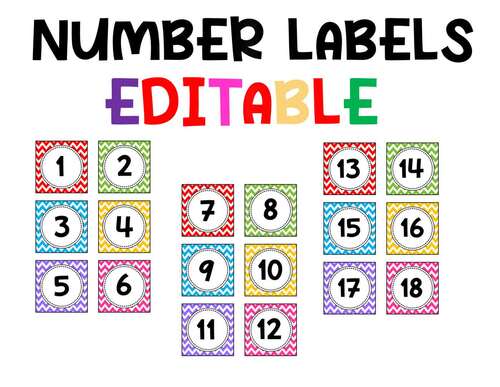Printable Bright Chevron Number Labels, Classroom Calendar Numbers ...