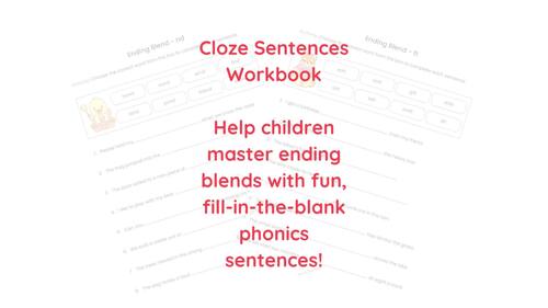 Ending Blends Cloze Sentences Worksheets – Blending and Reading Practice