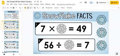 Winter Math Activities | Digital Winter Activities for 4th Grade