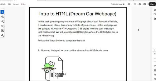 Intro to HTML and CSS Web Design - Dream Car Webpage Grade (9-12 ...