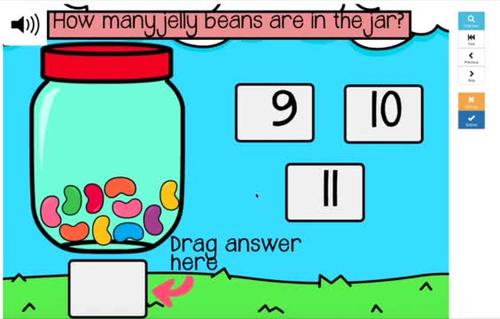 Jelly Bean Counting Digital task boom cards math center activity number ...