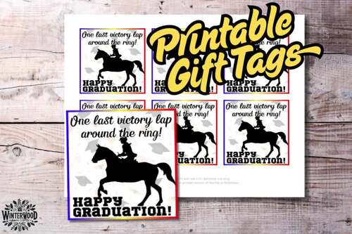 Victory Lap Graduation Gift Tags – Equestrian-Themed Printable | TPT