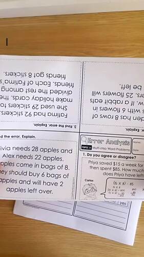 4th Grade Error Analysis Math Review Activities Prompts Booklets Spiral ...